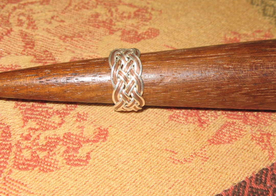 Hand-tied Straight Copper and Silver Wire Turks Head Knot Ring - Etsy