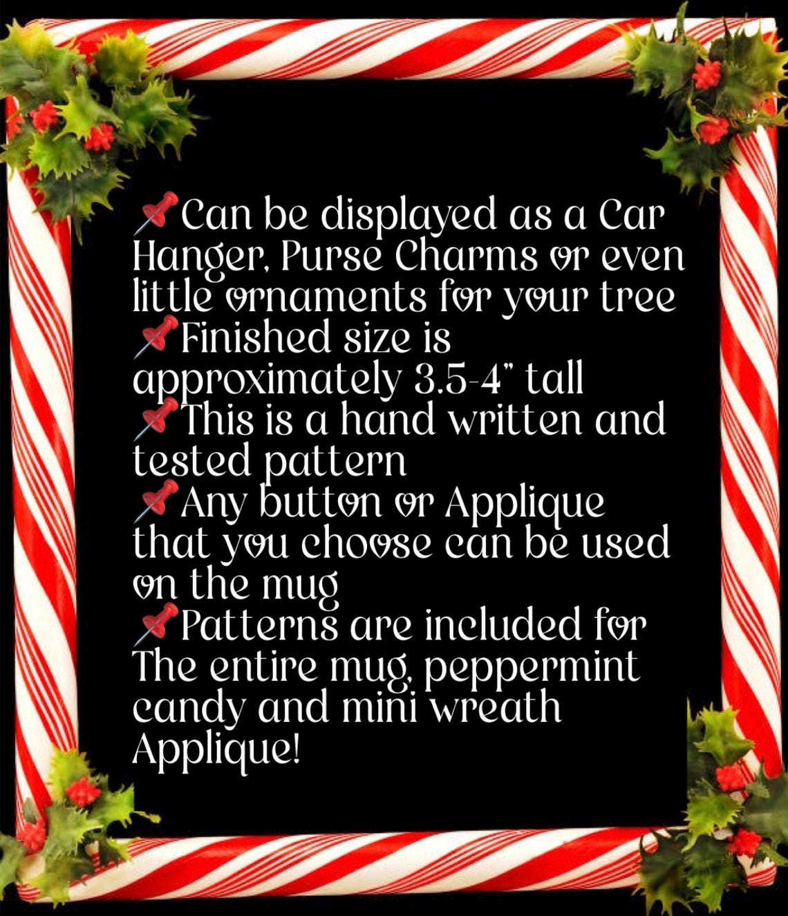 3 in 1!! Peppermint Hot Cocoa Keychain Purse Charm | Car Hanger ...