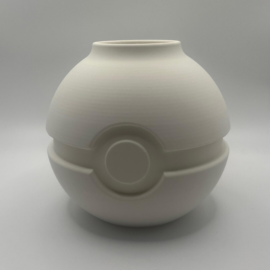 Monochrome Pokéball Vase | Minimalist Pokémon Inspired Decor | Modern ...