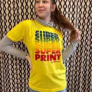 Vintage Single Stitch Bright Yellow Ultratec Super Print T-shirt - Etsy