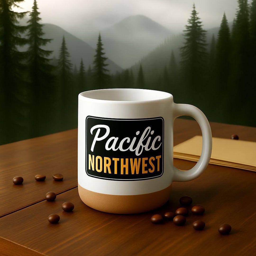 Pacific Northwest Cork Bottom Sunset Mug, 14 0z - Etsy