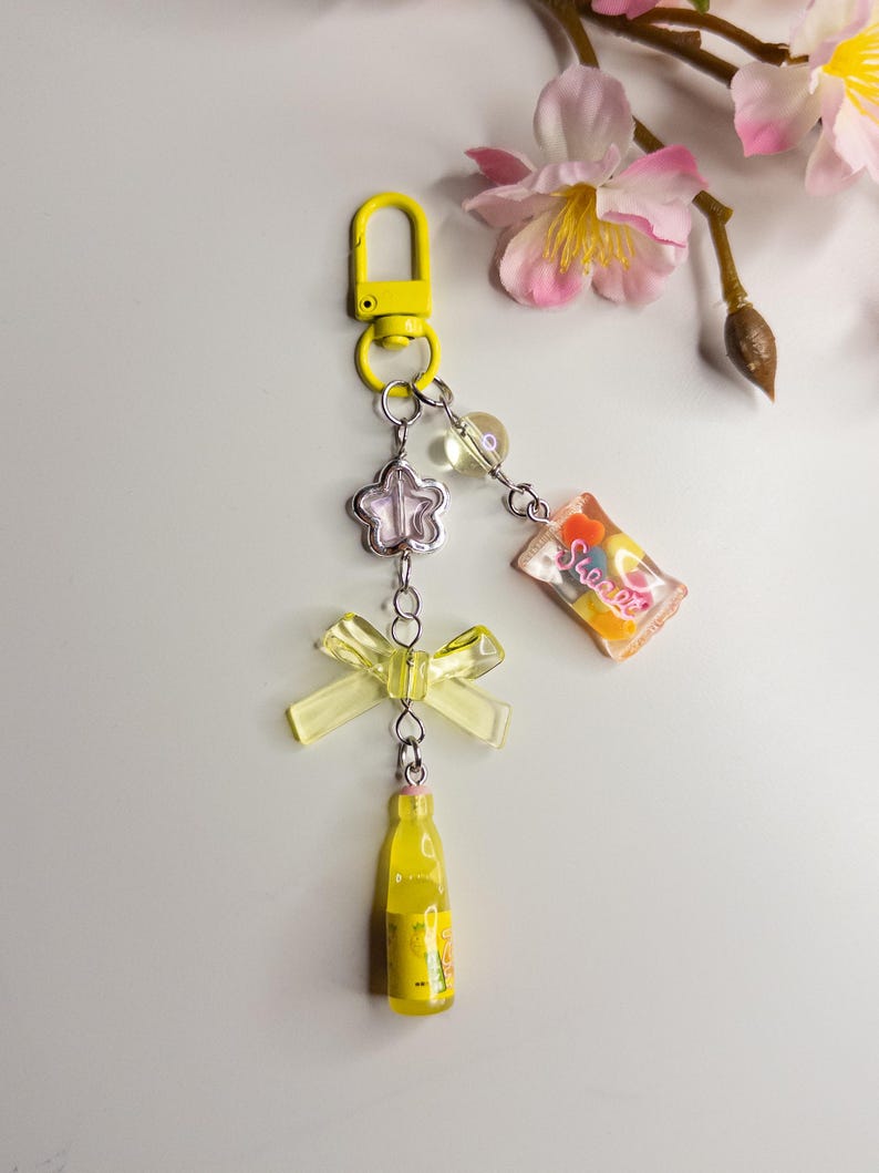 Kawaii Japanese Soda Ramune Keychain/bag Charm, Aesthetic Y2K Beaded ...
