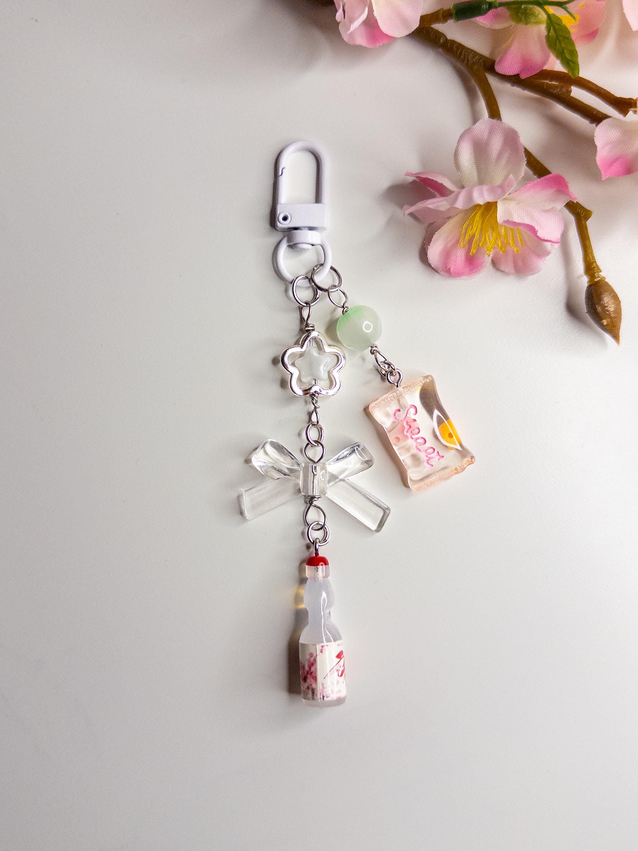 Kawaii Japanese Soda Ramune Keychain/bag Charm, Aesthetic Y2K Beaded ...