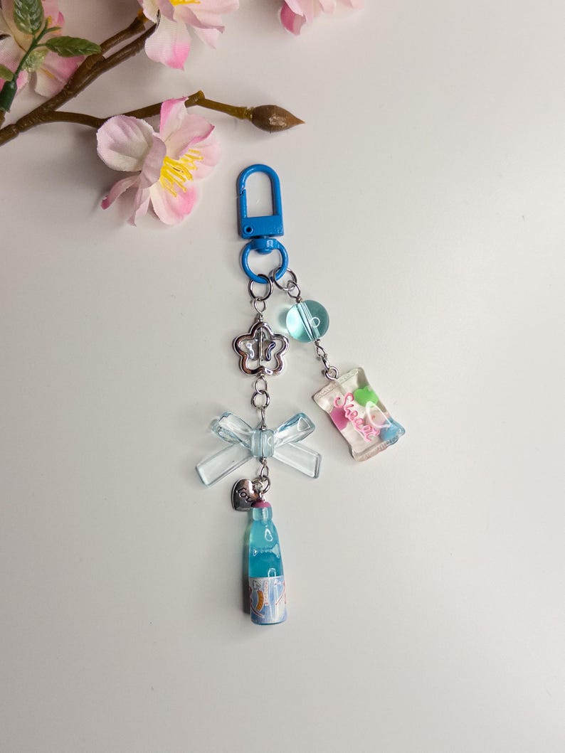 Kawaii Japanese Soda Ramune Keychain/bag Charm, Aesthetic Y2K Beaded ...