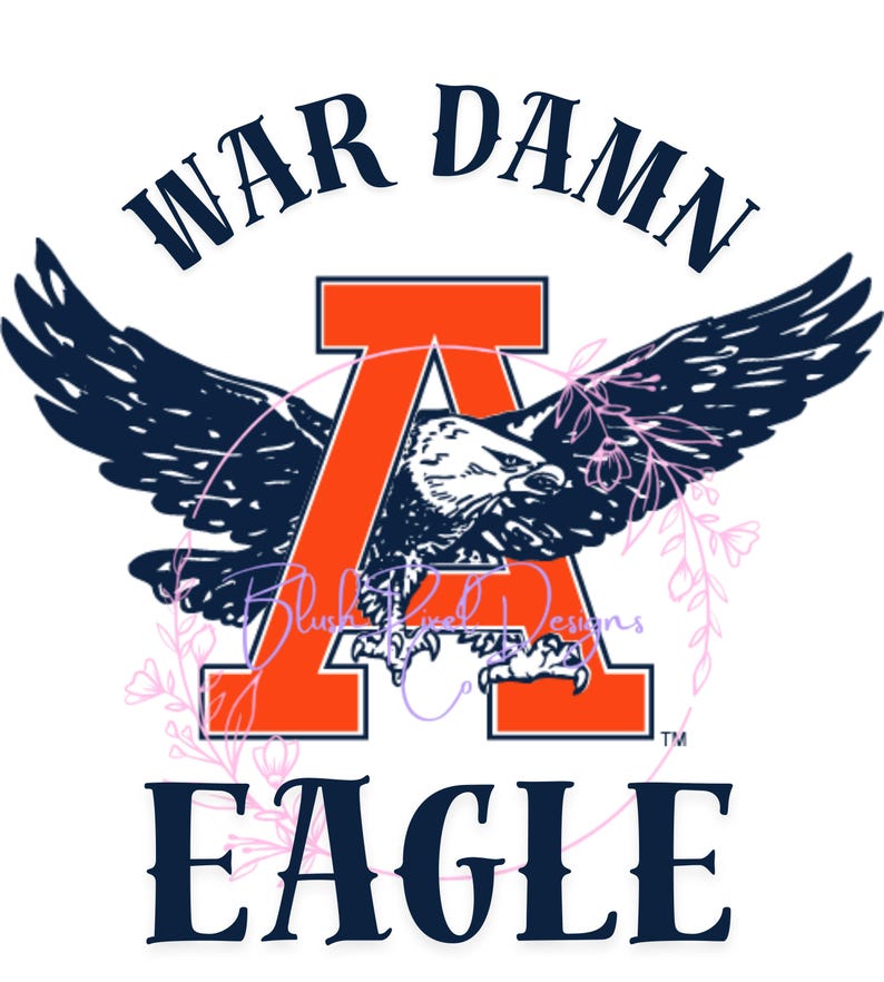 War Damn Eagle PNG | Auburn Tiger Mascot Digital Download | Vintage College Football Spirit ...