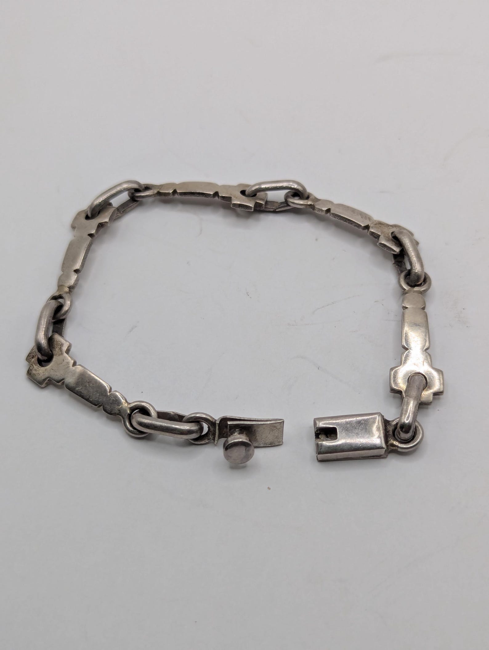 RAE Taxco Silver Bracelet: 1960s Mexican Sterling Geometric Modernist ...