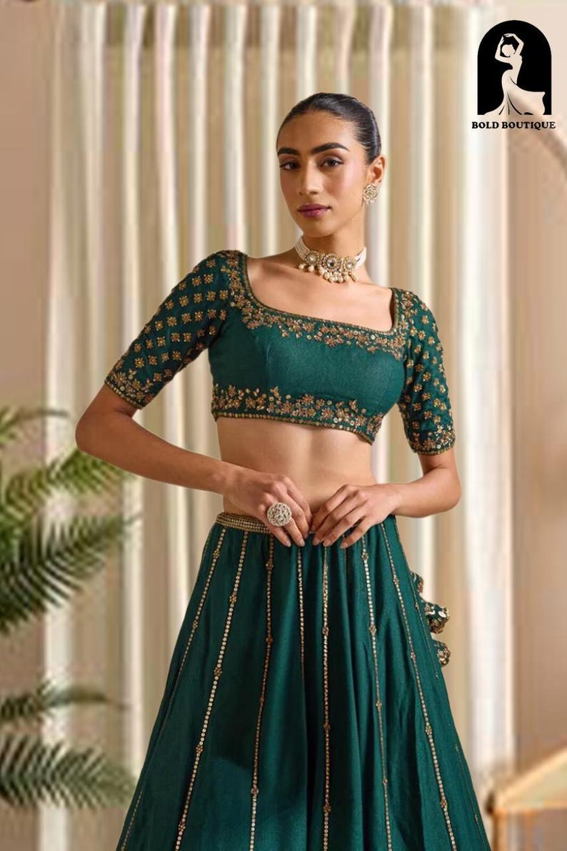 Beautiful Teal Green Mehendi Function Lehenga Choli Indian Wedding ...