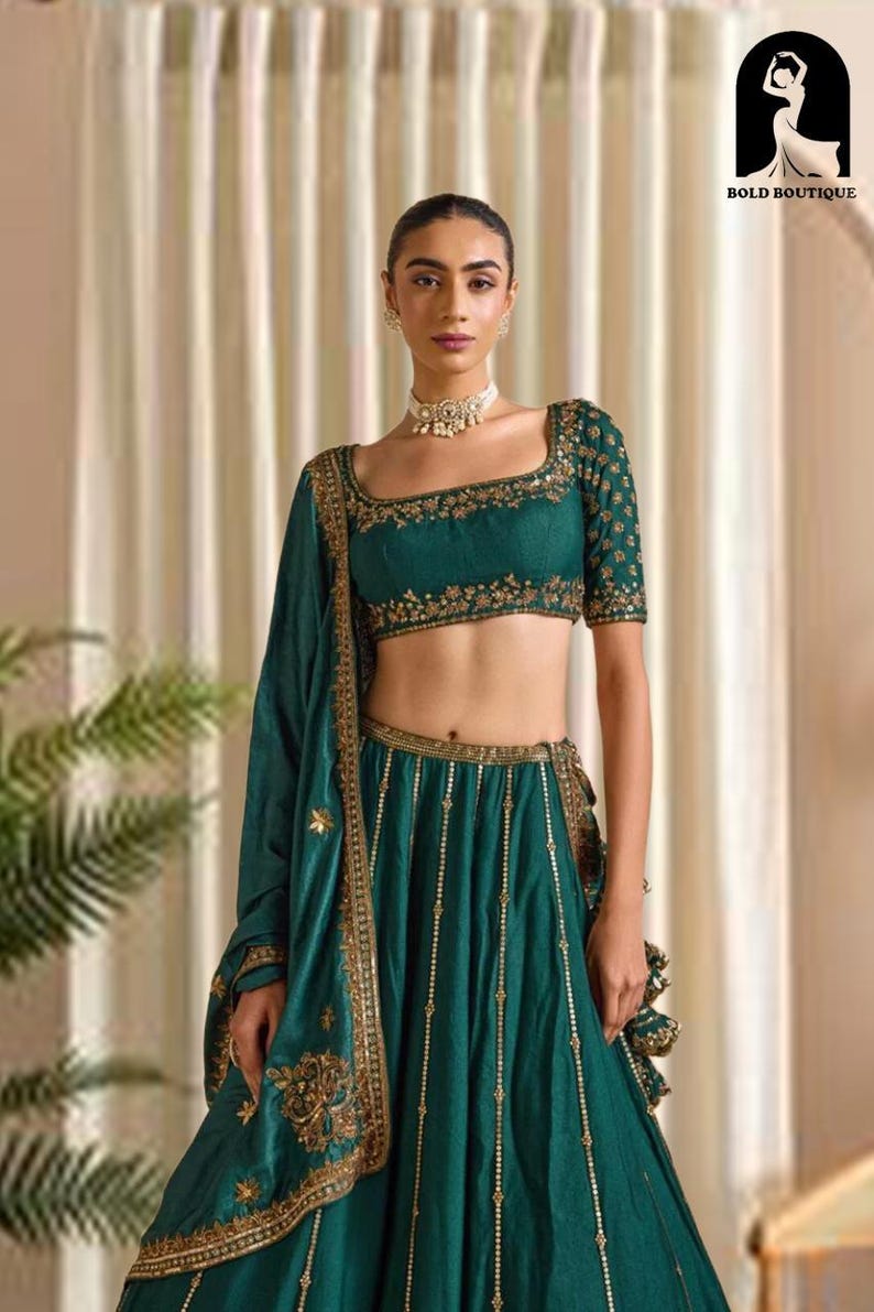 Beautiful Teal Green Mehendi Function Lehenga Choli Indian Wedding ...