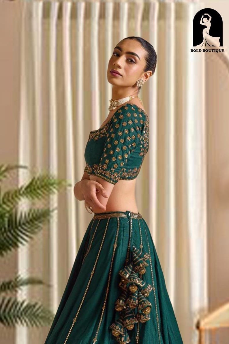 Beautiful Teal Green Mehendi Function Lehenga Choli Indian Wedding ...