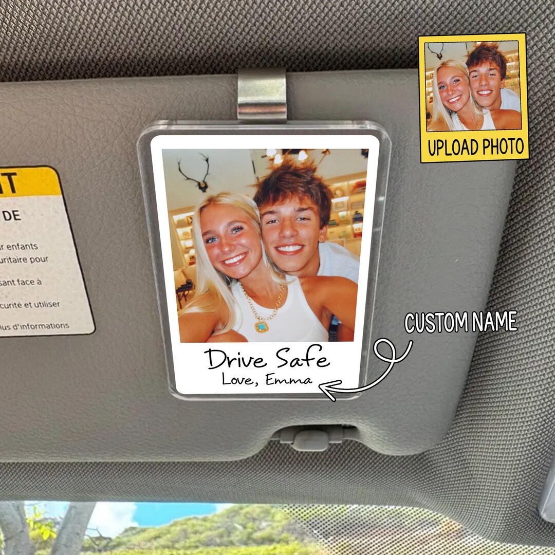 Personalized Photo Car Visor Clip - Custom Sun Visor Decoration for Car ...