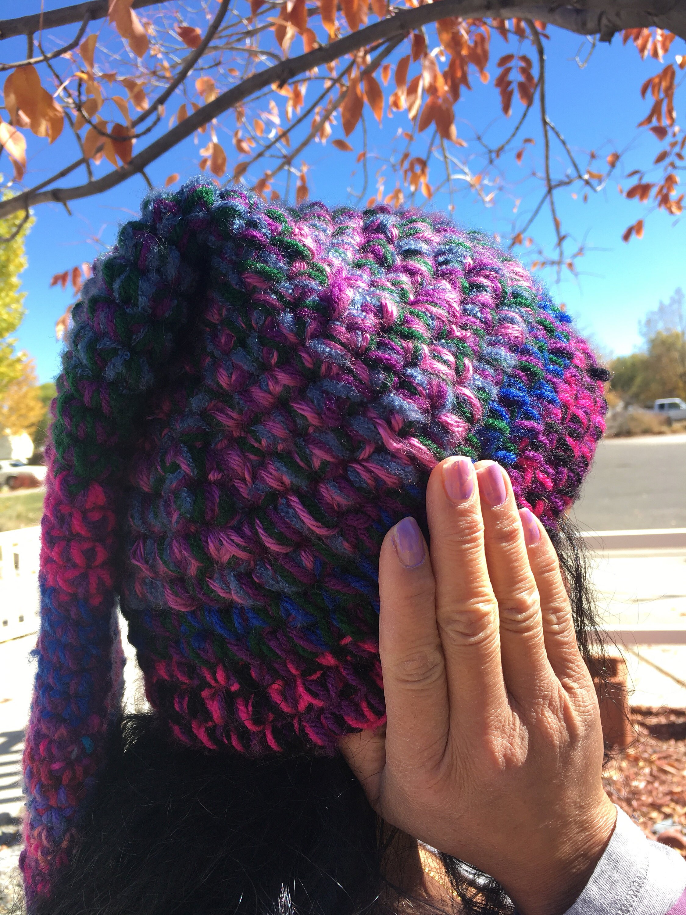 Extra Long Multicolored Stocking Hat - Etsy