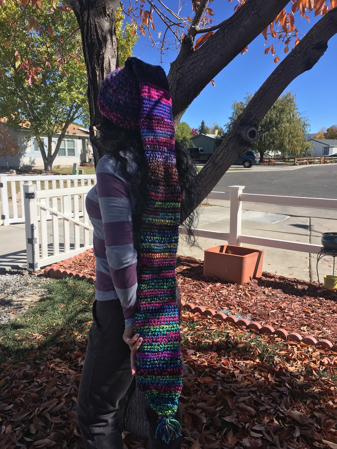 Extra Long Multicolored Stocking Hat - Etsy