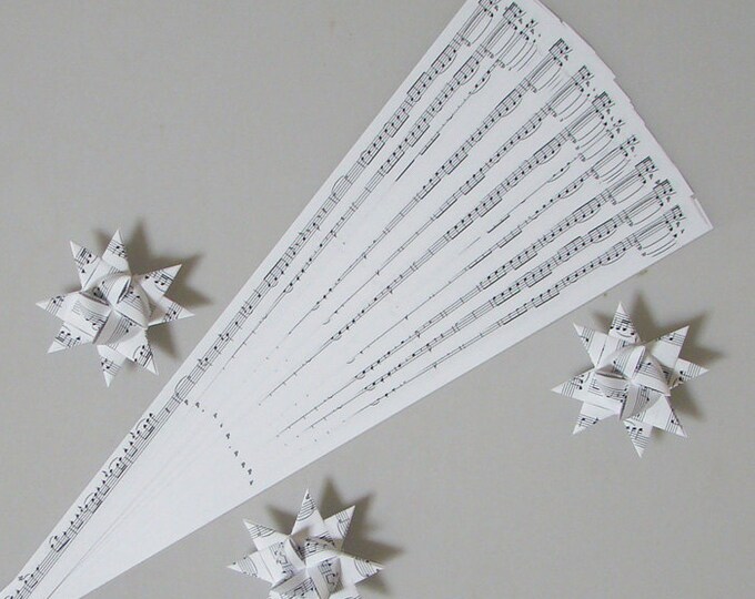 Musical Notes Patterned Paper Strips for Making Moravian German Stars ...