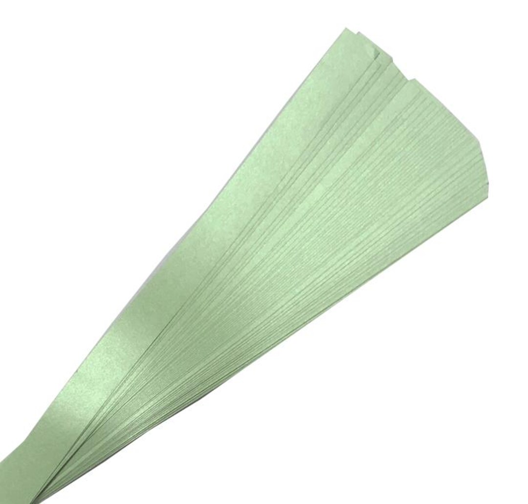 Single Color: Pearlescent Light Green, Mint Paper Strips for Making ...