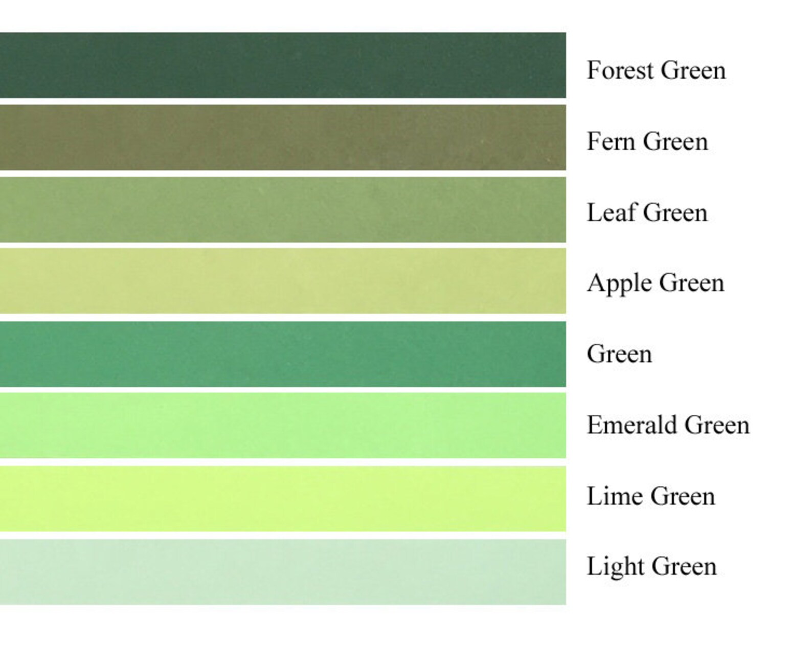 Shades of Green Paper Strips (8 Colors) for Making Moravian German ...
