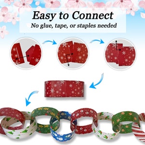 300 Paper Chain Strips for Crafting. No Glue or Tape Needed. Kid ...