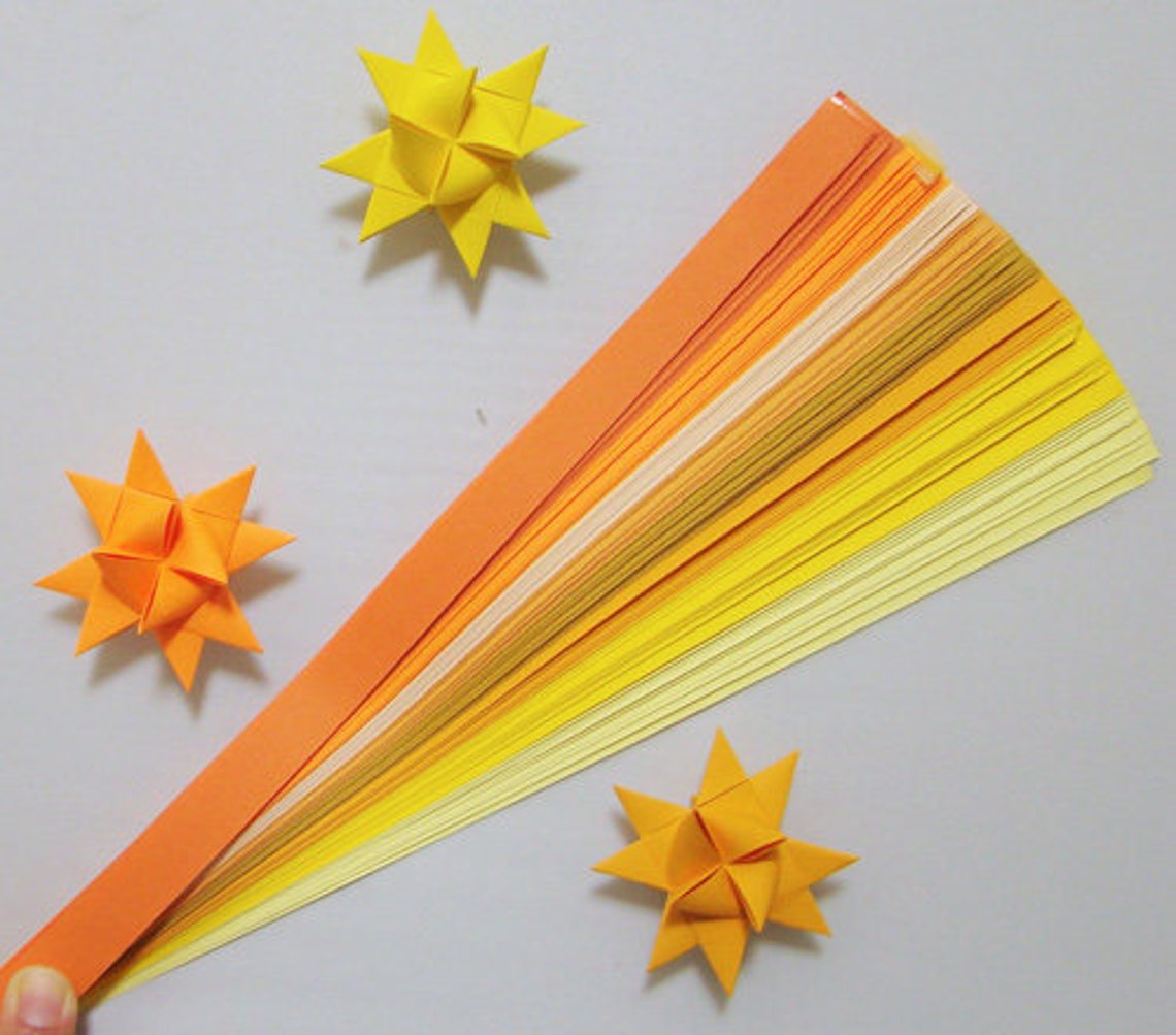 ON SALE: Shades of Orange & Yellow Paper Strips Uneven Cut | Etsy