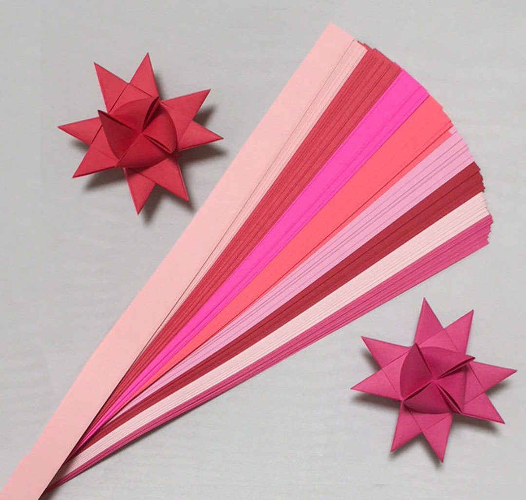 Shades of Red & Pink Paper Strips for Making Moravian German Froebel ...
