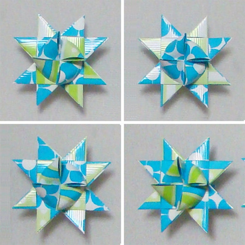 Moravian Stars 12 Blue And Lime Patterns 2 Inches Etsy Moravian Stars 12 Blue And Lime Patterns 2 Inches Etsy