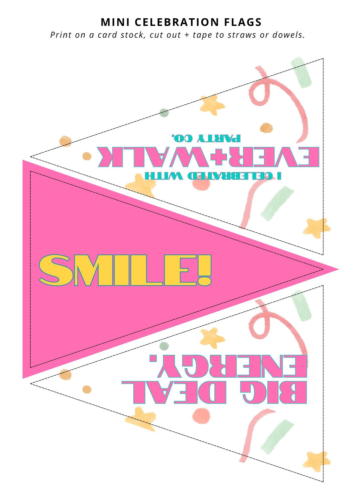 Printable Celebration Flags | Birthday Party Photo Props | Instant ...