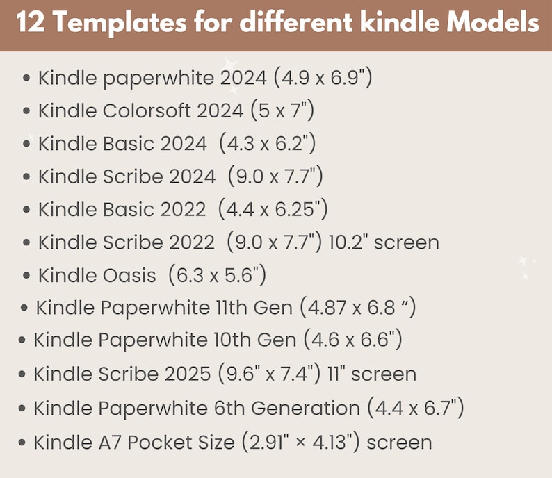 12 Kindle Insert Printing Canva Templates | Editable Kindle Fit Insert ...
