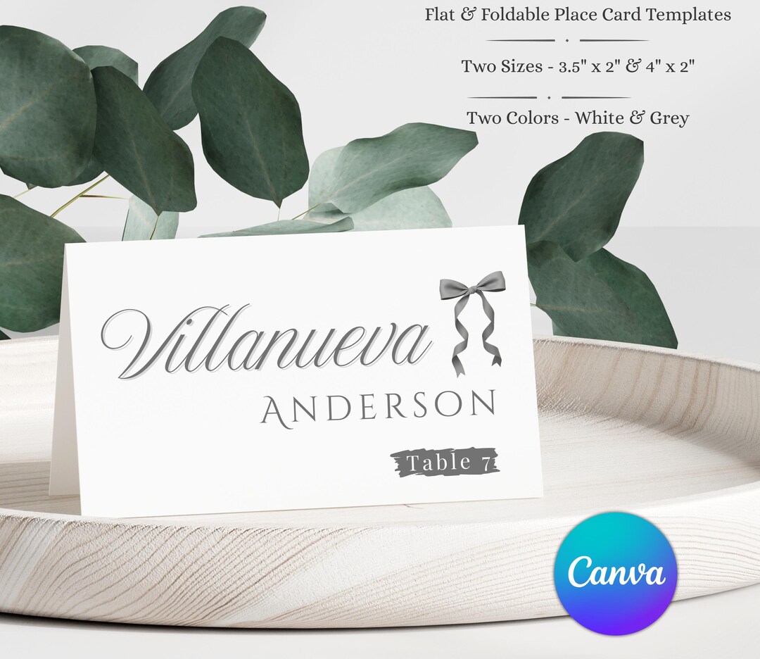 Editable Place Cards Template | Printable Flat & Folded Wedding Table ...