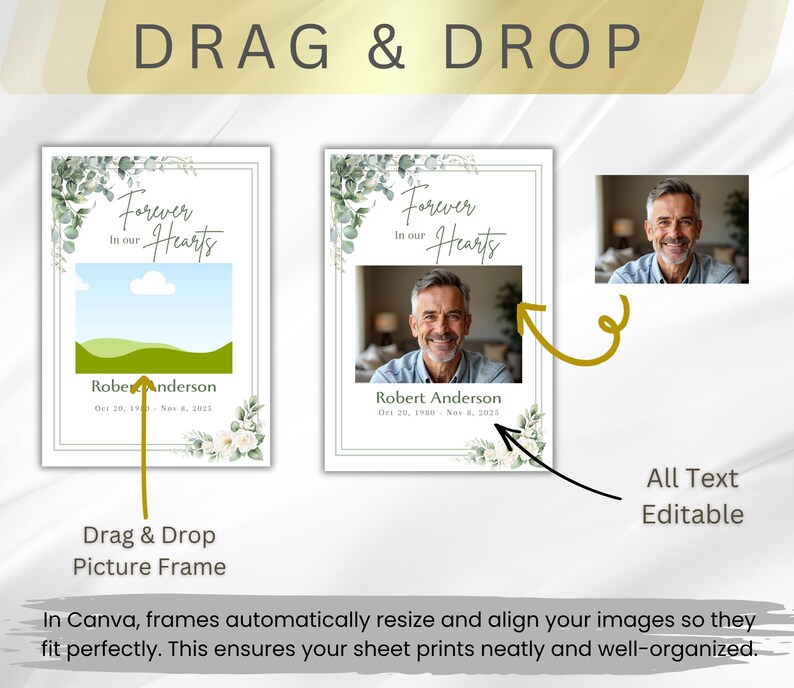 Obituary Template | Editable Obituaries Ceremony Program Design ...