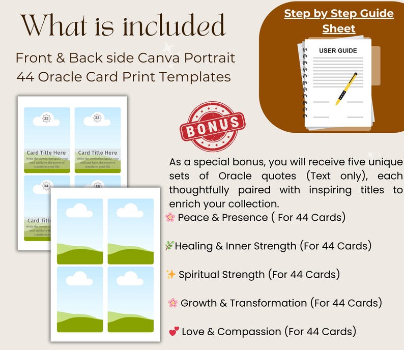 Editable Oracle Card Canva Template | DIY Affirmation & Spiritual Deck ...