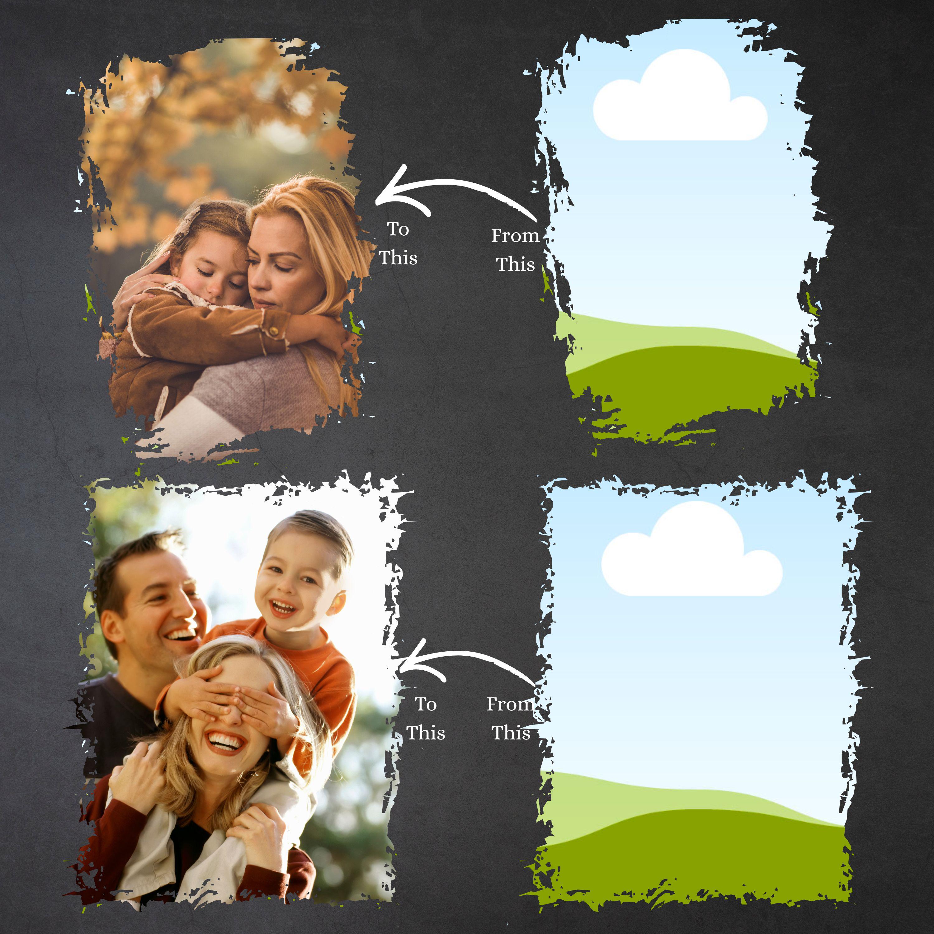 Bleach Effect Distressed Edge Editable Frames Template Bundle, Canva ...