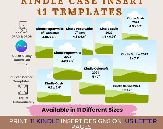 Kindle Insert Template Canva, Kindle Mockup, Kindle Inserts, Kindle ...