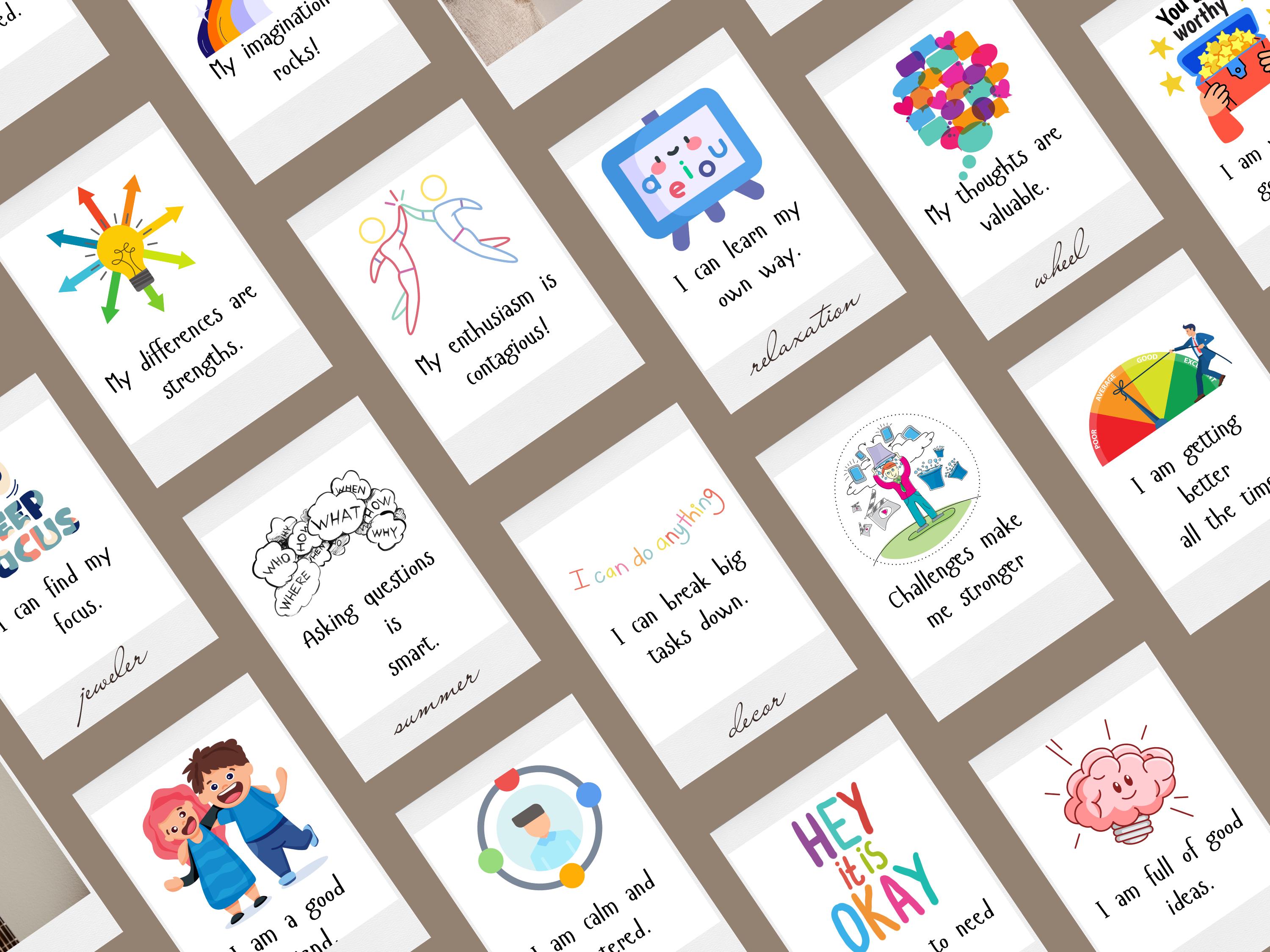 Positive Affirmation Cards for Kids: ADHD, Emotional Growth (digital ...