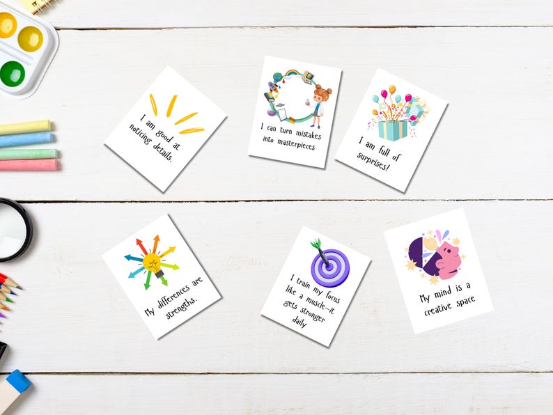 Positive Affirmation Cards for Kids: ADHD, Emotional Growth (digital ...