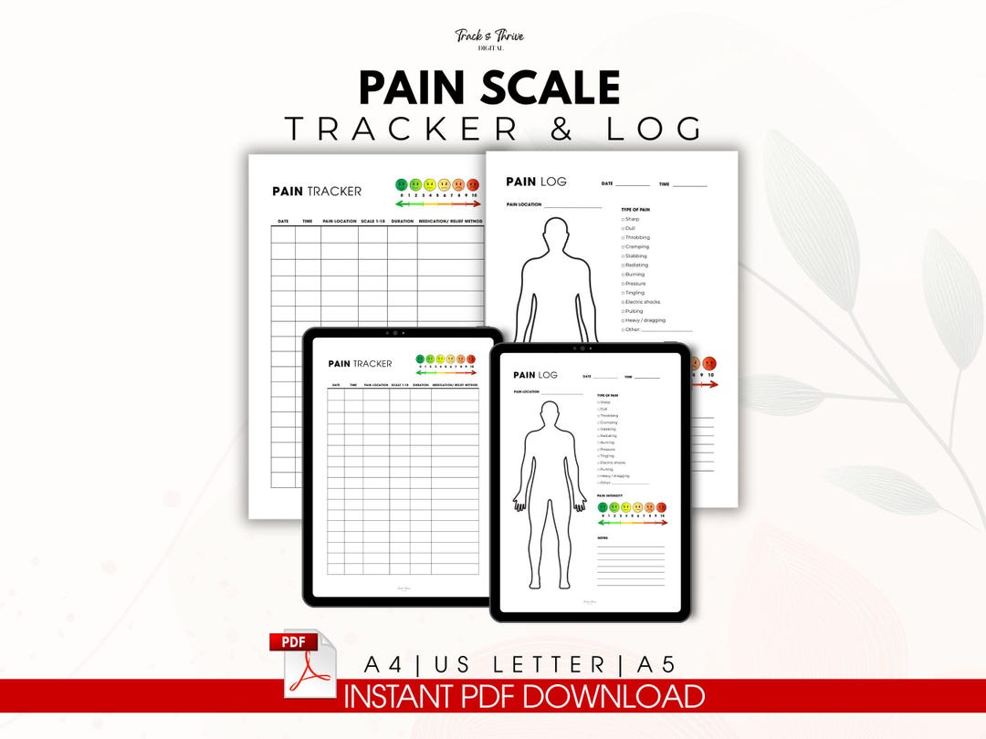 Pain Scale Tracker & Log | Printable PDF | Instant Download - Etsy