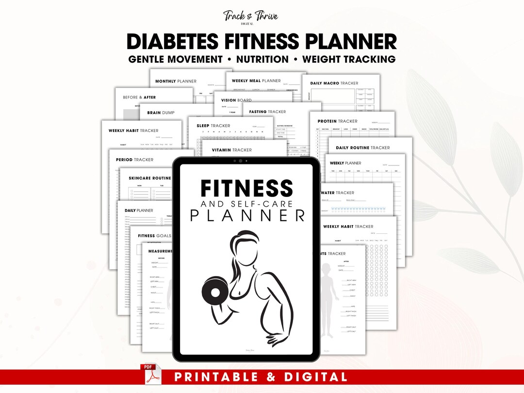 Diabetes Fitness Support Bundle | Exercise, Nutrition & Weight Tracking ...