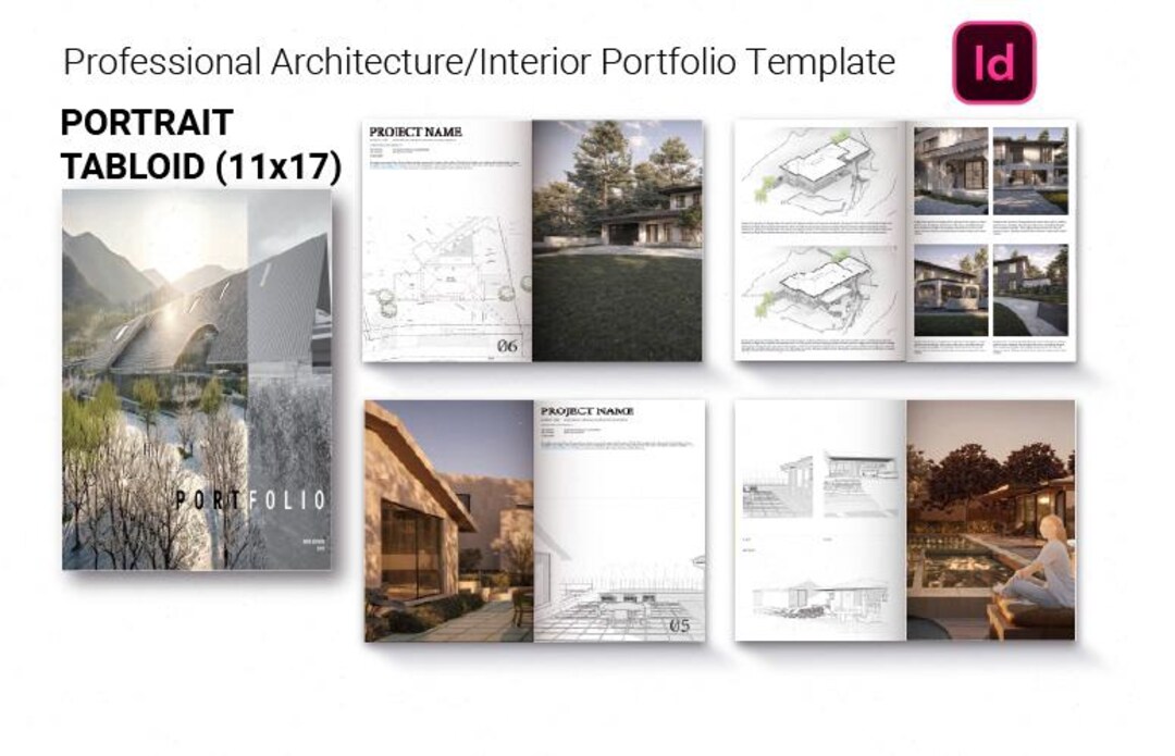 Minimalist Architecture & Interior Design Portfolio Template – Indesign ...