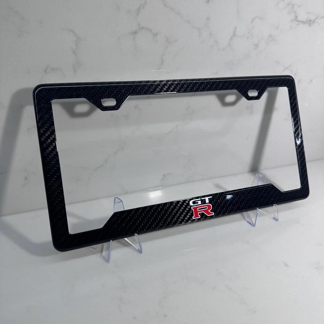 Nissan GTR Real Carbon Fiber License Plate Frame - Etsy