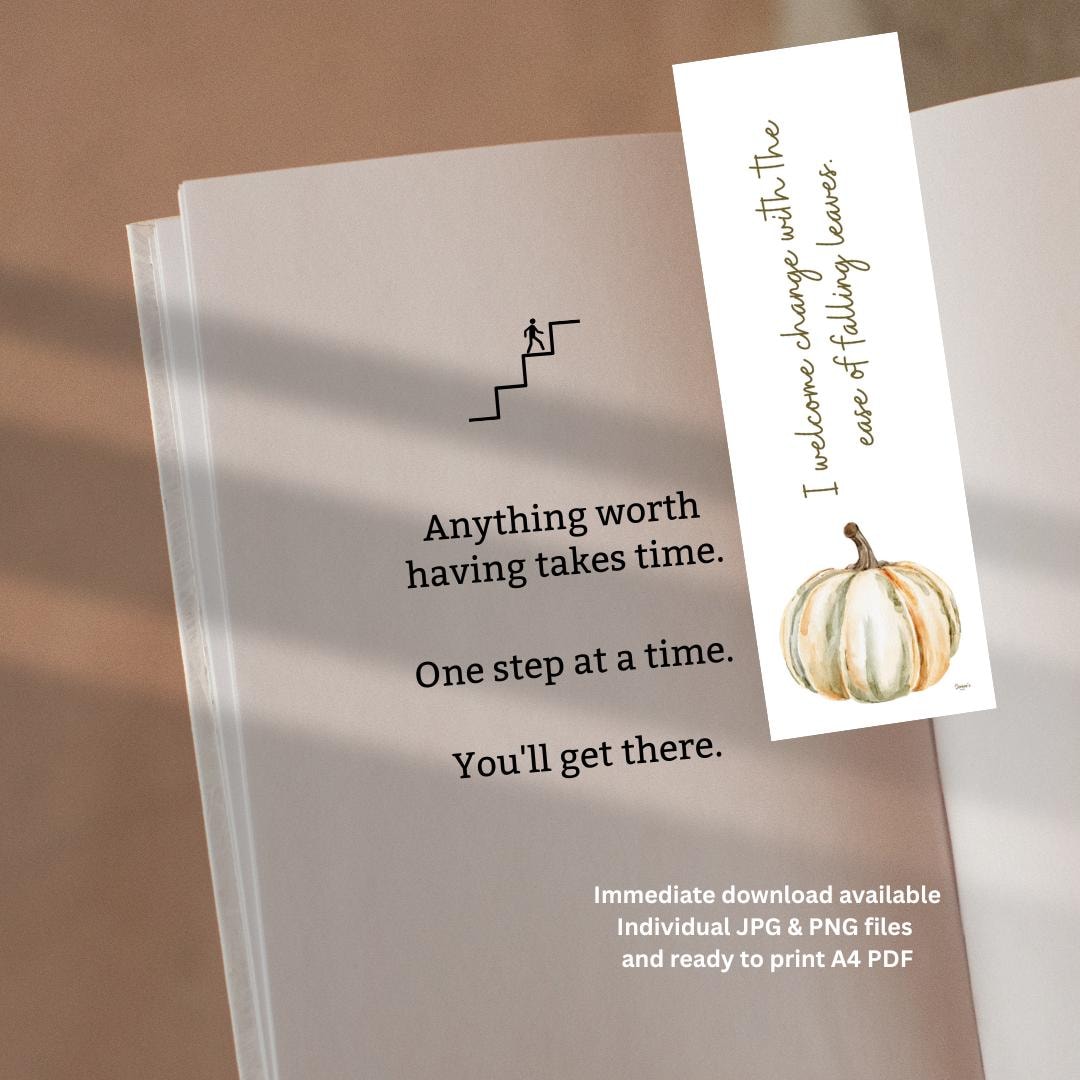 Minimalist Fall Bookmarks for Peaceful Reading - Downloadable Autumn ...