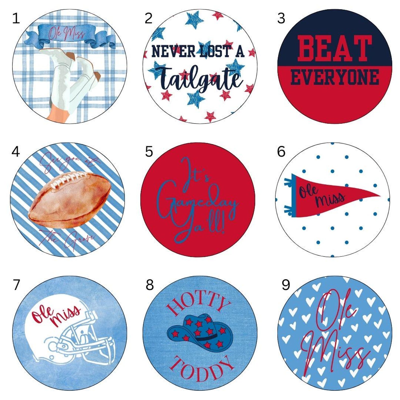 Ole Miss Inspired Game Day Buttons Pins - Etsy
