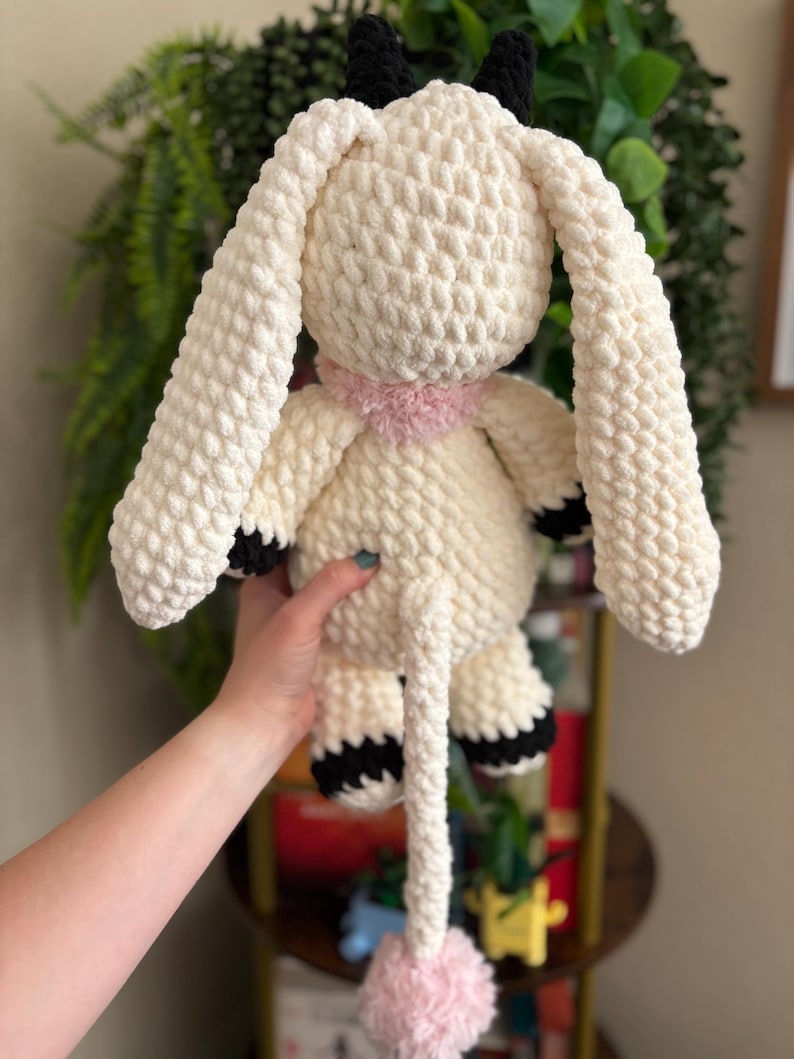 Ready Made - Crochet Esther the Sad Bunny With Black Eyes - Emo ...