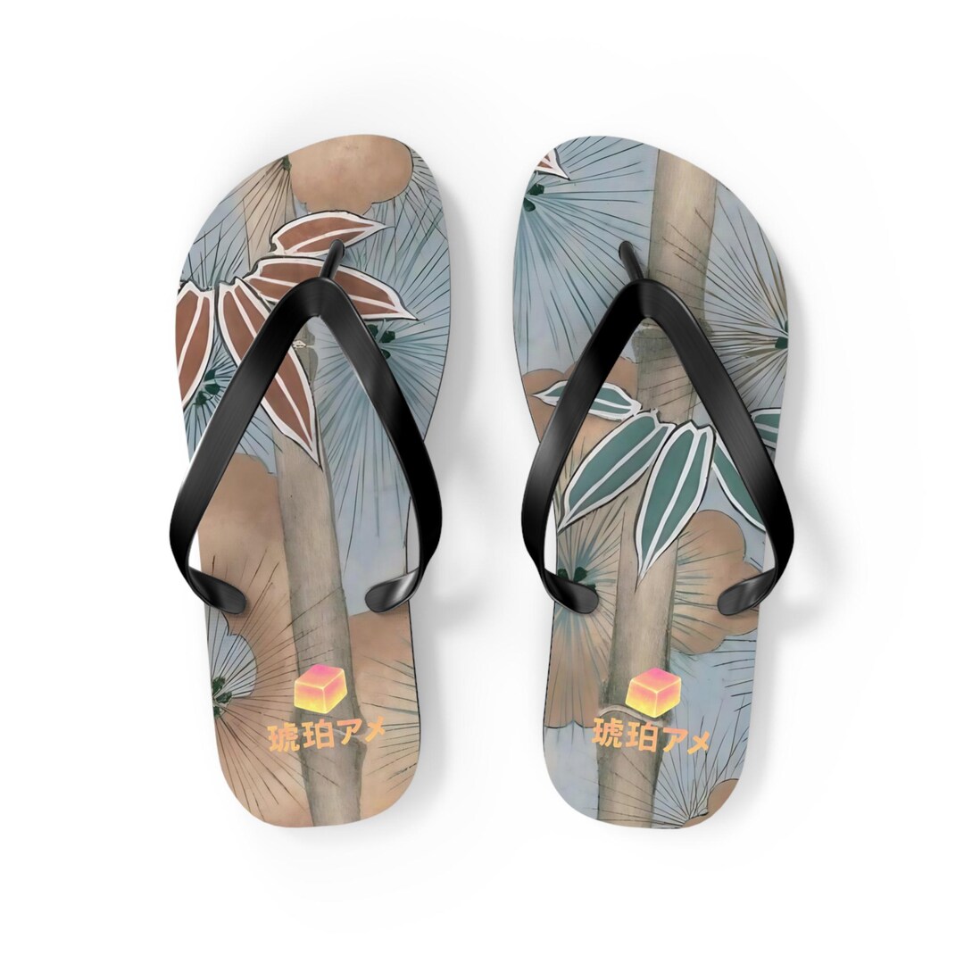 Japanese Bamboo Pattern Flip Flops, Vintage Design Sandals, With Shop ...