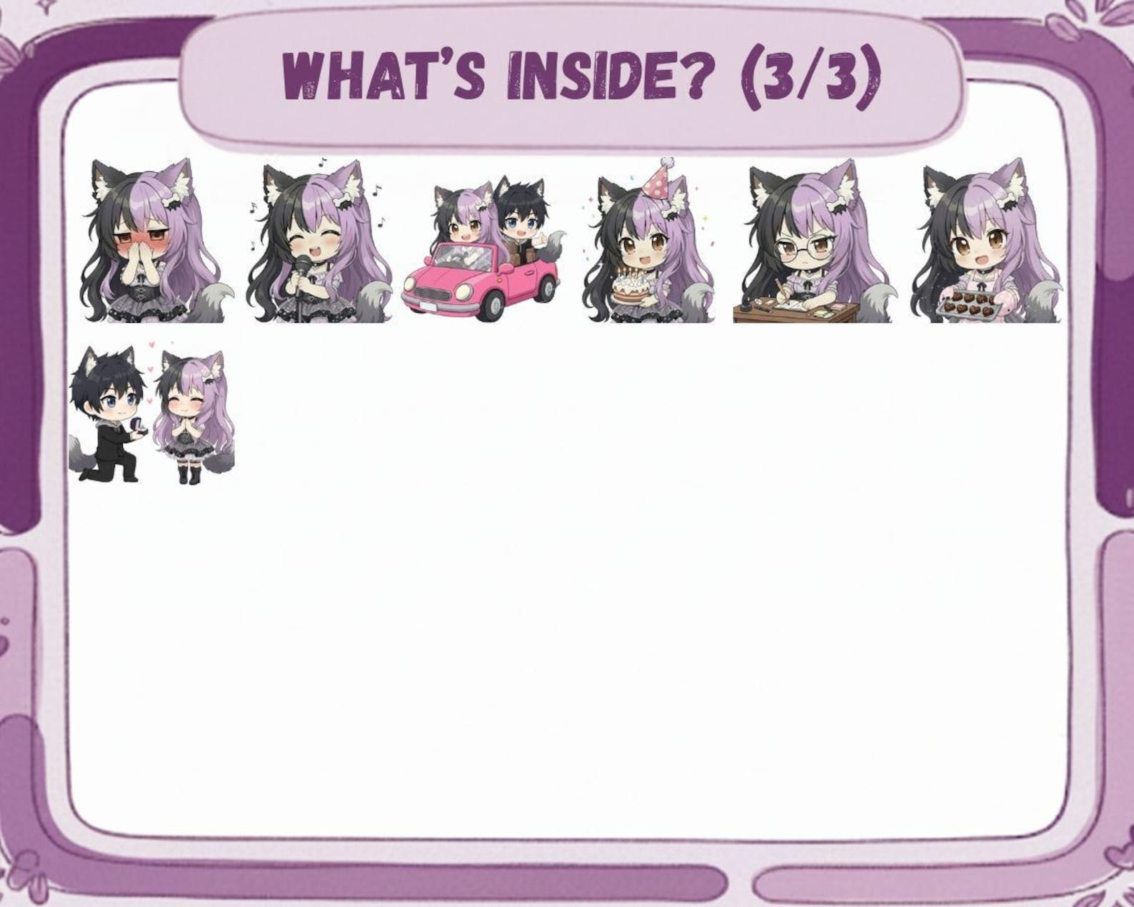 55 Wolf Girl Emotes: Kawaii Chibi Twitch Discord (digital Download) - Etsy