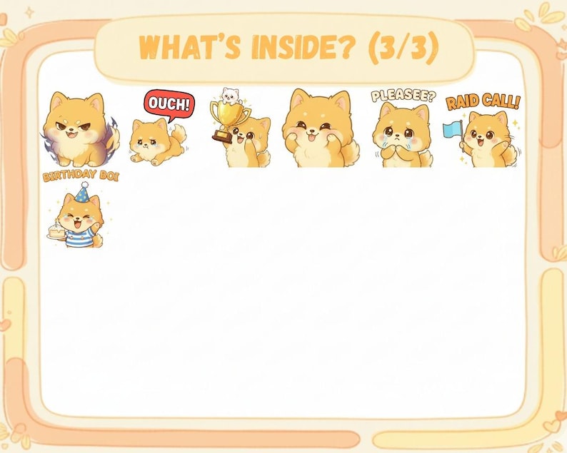 55 Kawaii Pomeranian Dog Emotes PNG Pack: Chibi Twitch Discord Emotes ...