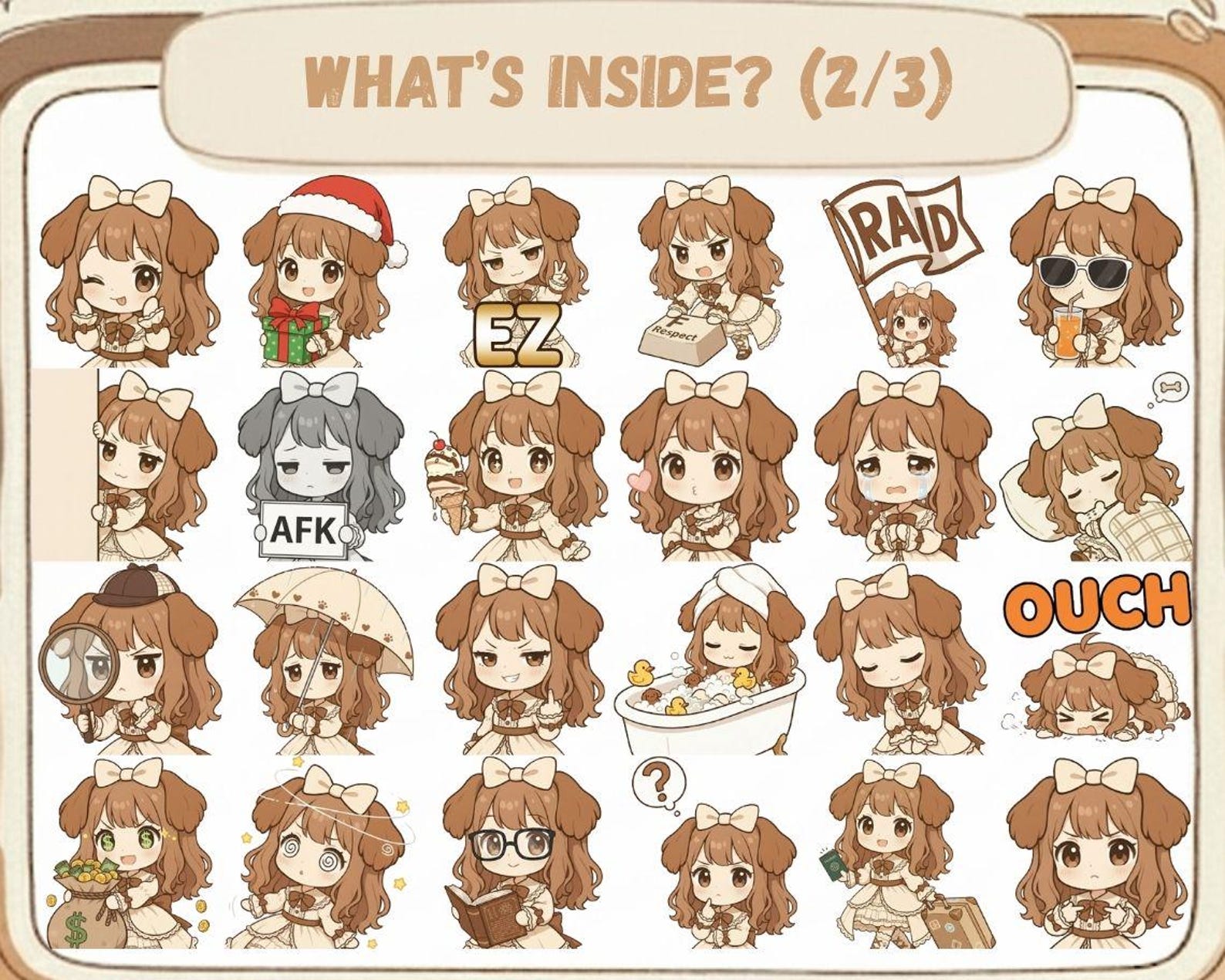 55 Kawaii Cavalier King Charles Spaniel Girl Emotes: Chibi Twitch ...