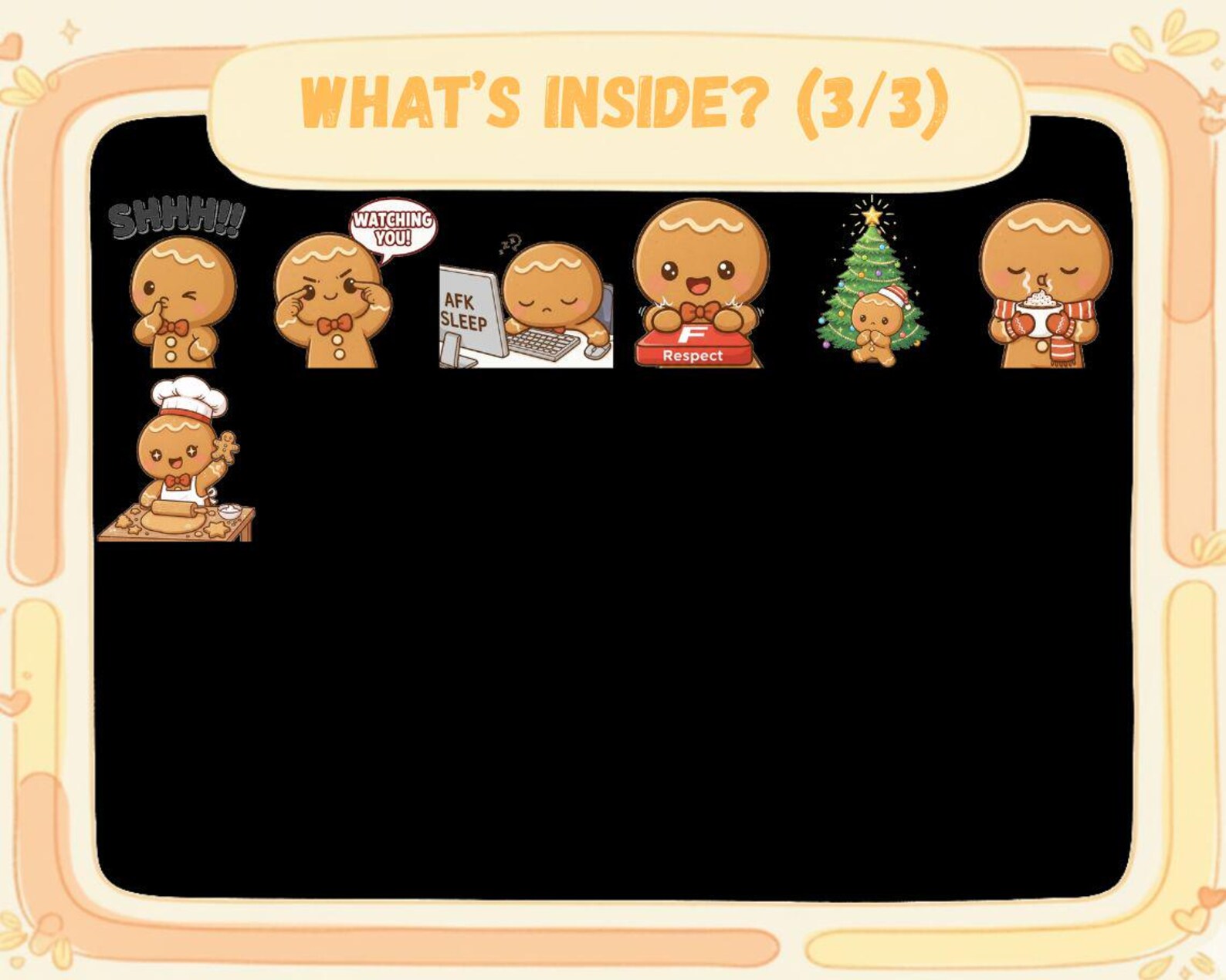 55 Gingerbread Emotes: Kawaii Chibi Twitch, Discord (digital Download ...