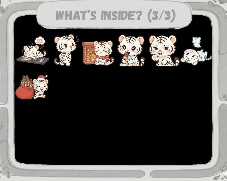 55 Kawaii White Tiger Emotes PNG Pack: Chibi Twitch Discord Emotes ...