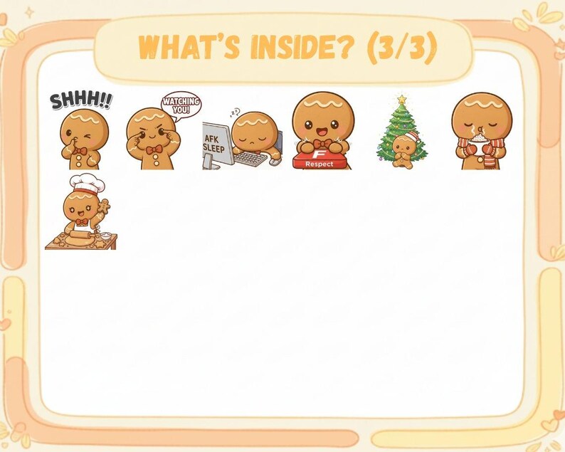 55 Gingerbread Emotes: Kawaii Chibi Twitch, Discord (digital Download ...