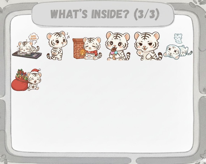 55 Kawaii White Tiger Emotes PNG Pack: Chibi Twitch Discord Emotes ...