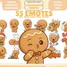 55 Gingerbread Emotes: Kawaii Chibi Twitch, Discord (digital Download ...