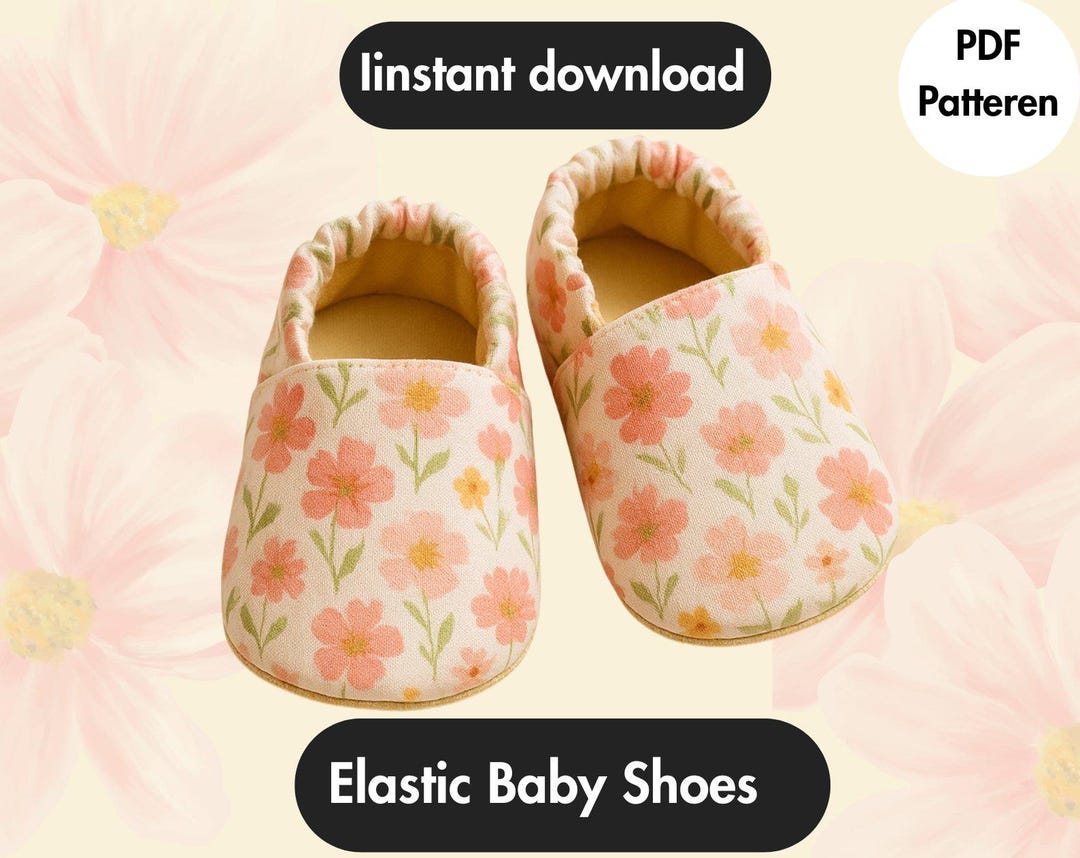 Elastic Baby Shoes Sewing Pattern PDF | Easy Baby Shoe Tutorial ...
