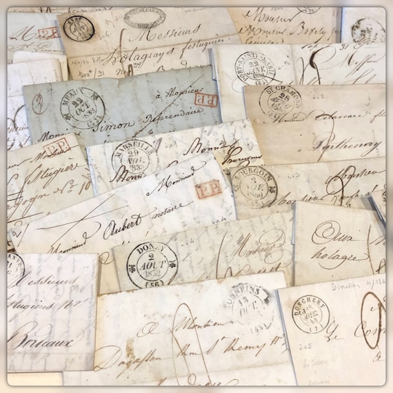 Paper & Party Supplies Ephemera Scrap booking 1800s Antique letters ...